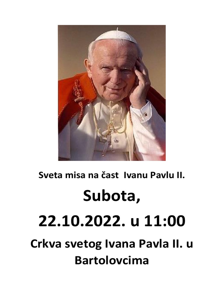 Sveta Misa Na Čast Ivanu Pavlu II | PDF