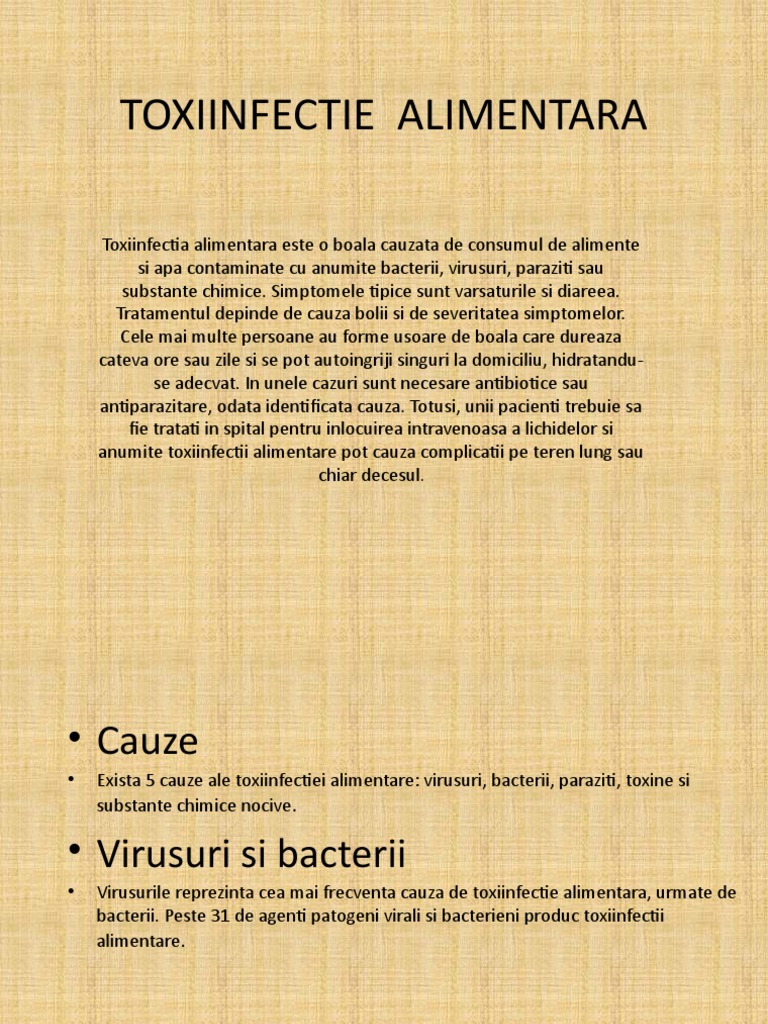 Toxiinfectie Alimentara | PDF