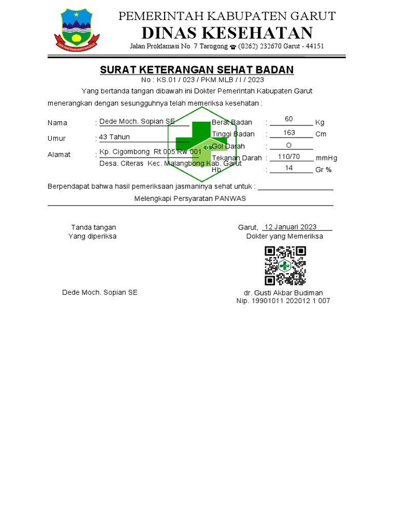 Format Kir Dokter Falah | PDF