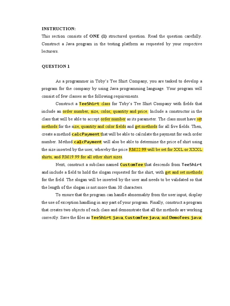 Soalan Latihan Pdf Method Computer Programming Java Programming Language