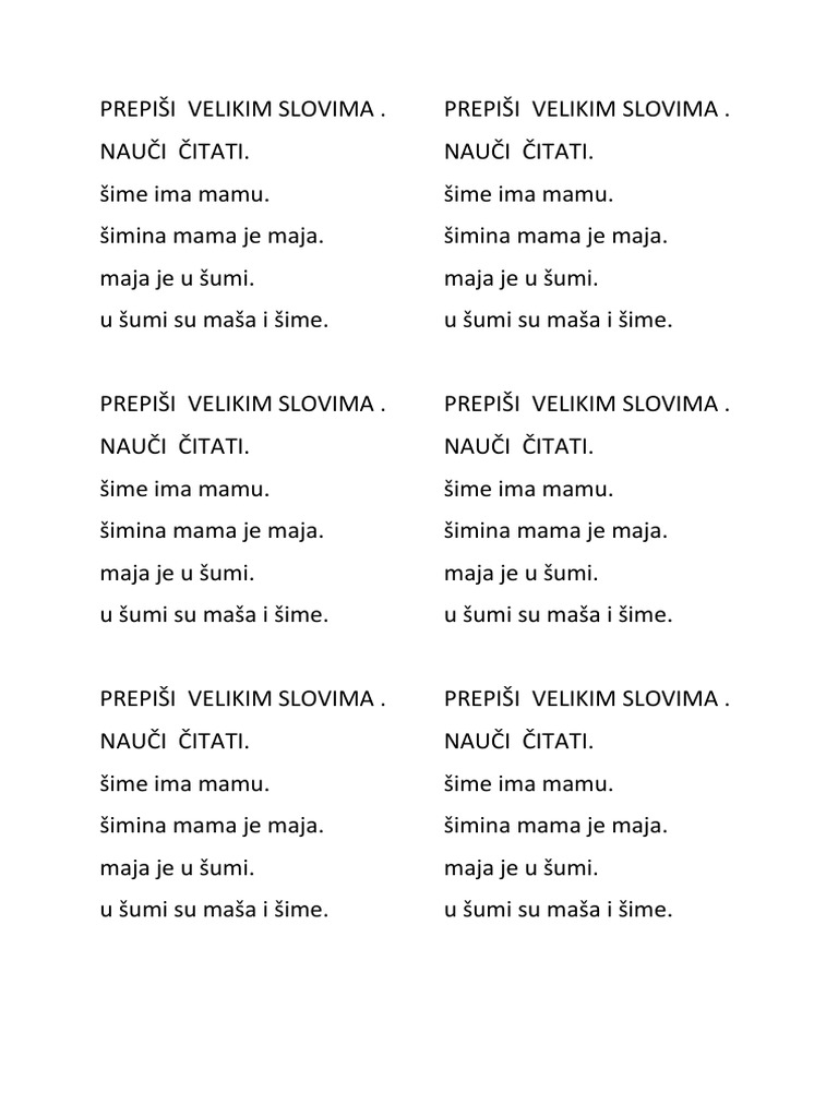 PREPIŠI VELIKIM SLOVIMA | PDF