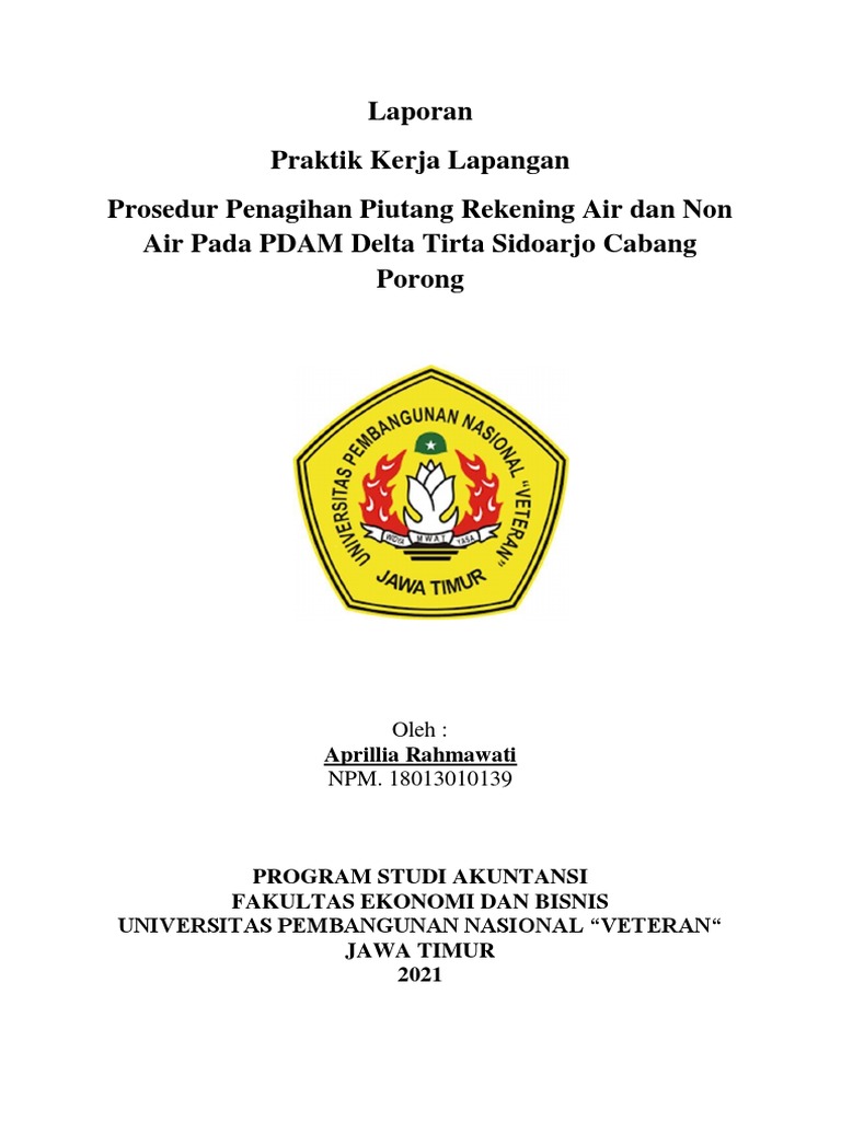 Laporan PKL PDAM Delta Tirta Porong-Aprillia Rahmawati Akuntansi | PDF
