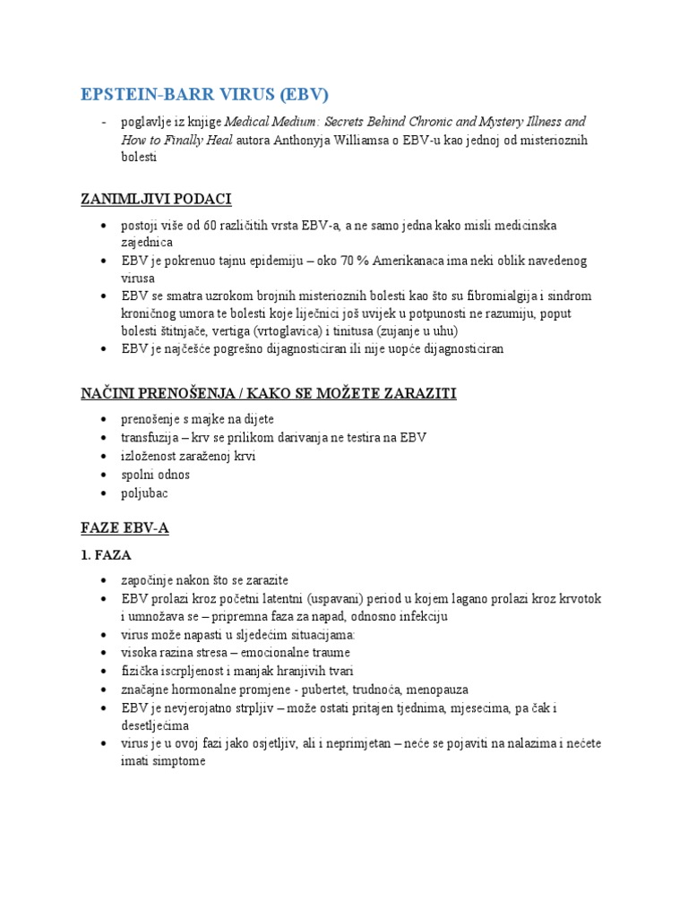 Ukratko - EBV Virus | PDF