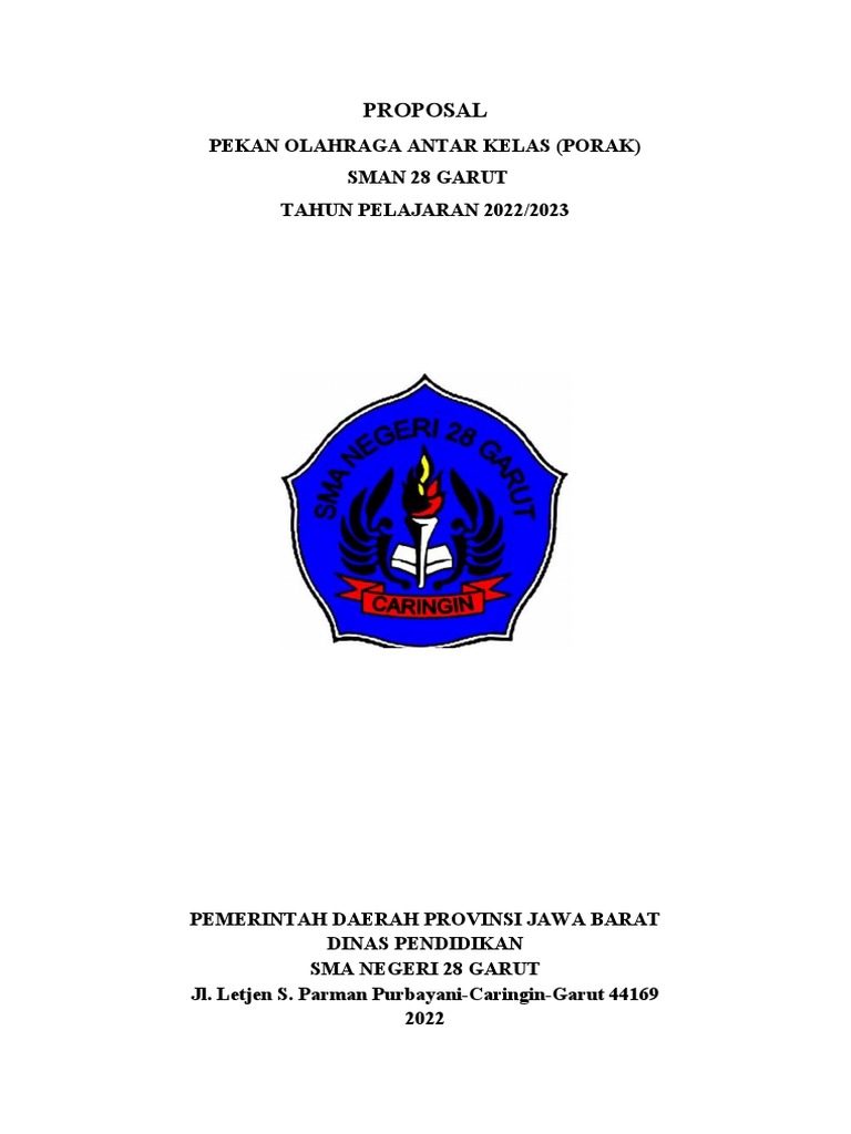 Proposal Pekan Olahraga Antar Kelas | PDF