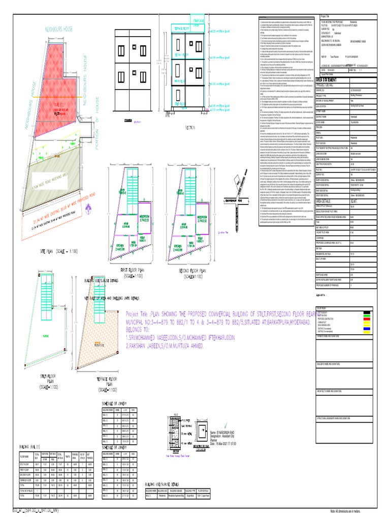Sanction Plan Vaseeddin | PDF | Architect | Fire Safety