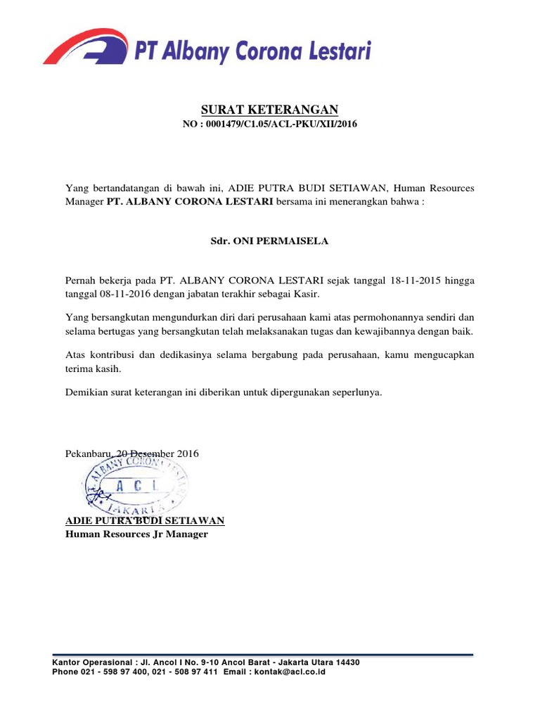 Paklaring Oni P | PDF