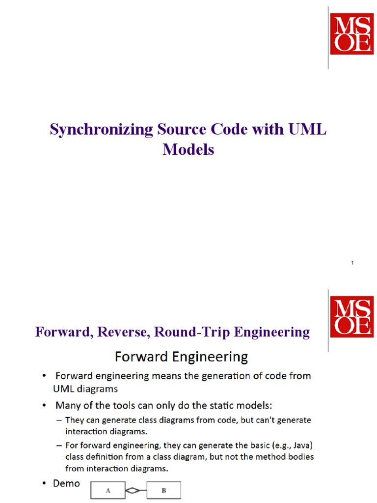 Se2030-03 Synchronizing Source Code With UML Models | PDF | Unified ...