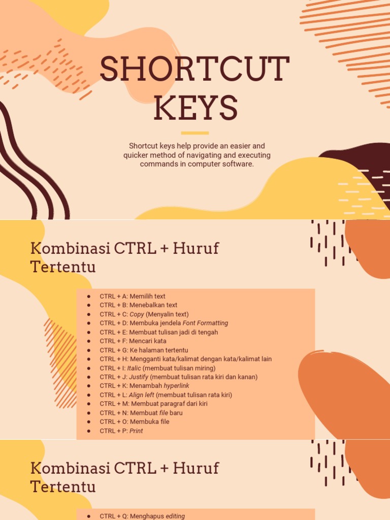 Daftar Shortcut Keys untuk Efisiensi | PDF | Komputer