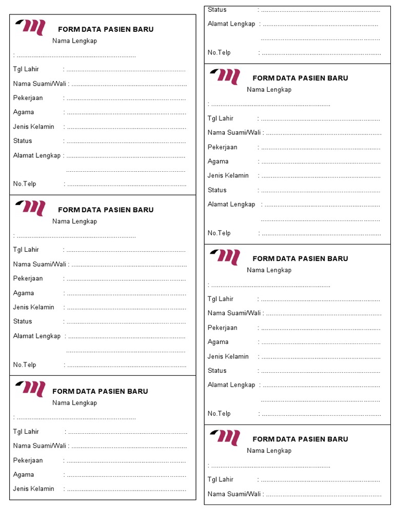 Form Data Pasien Baru | PDF