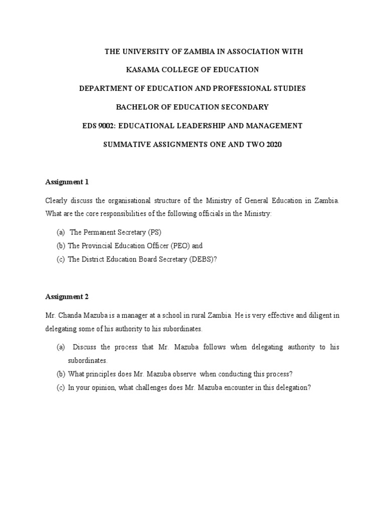 2020 Eds 9002 Elelm Bed Secondary Assignment 1 and 2 | PDF | Career & Growth