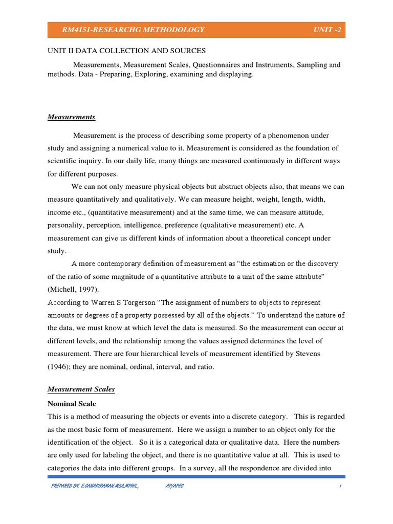 Data Collection Methods And Scales Pdf Sampling Statistics