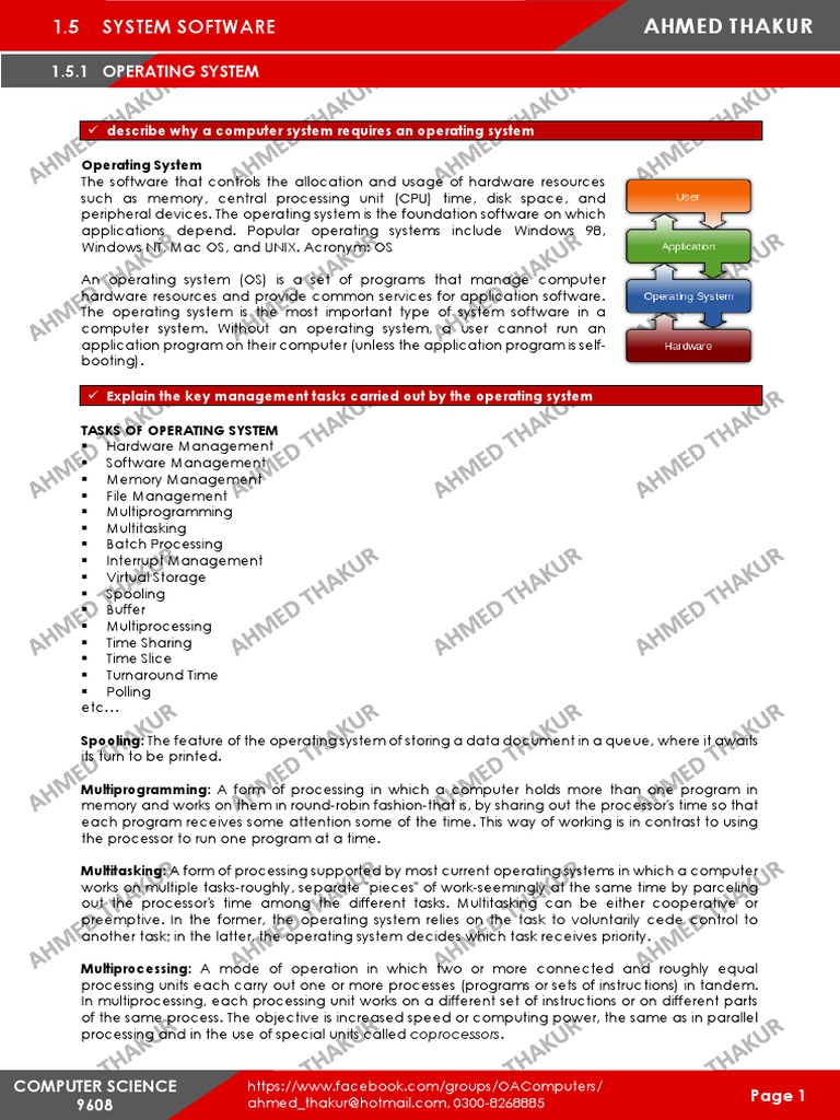 1.5.1 Operating System | PDF | Graphical User Interfaces | Operating System