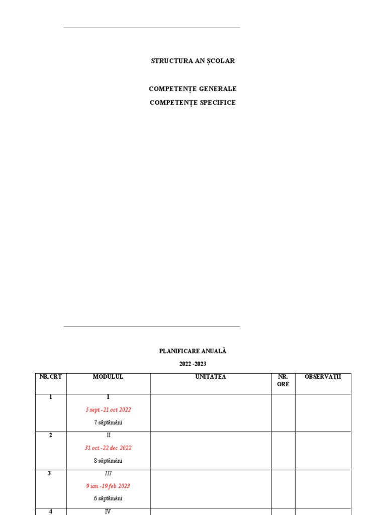 Planificare Cap de Tabel | PDF