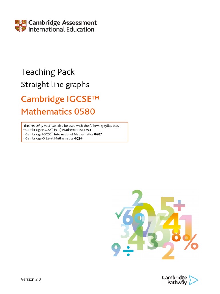 0580 Straightlinegraphs Teaching Pack v2 | PDF | Line (Geometry) | Slope