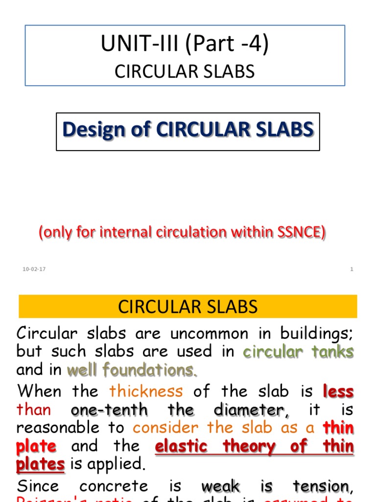 UNIT-II - (Part-5) CIRCULAR SLABS | PDF | Building Engineering | Civil ...