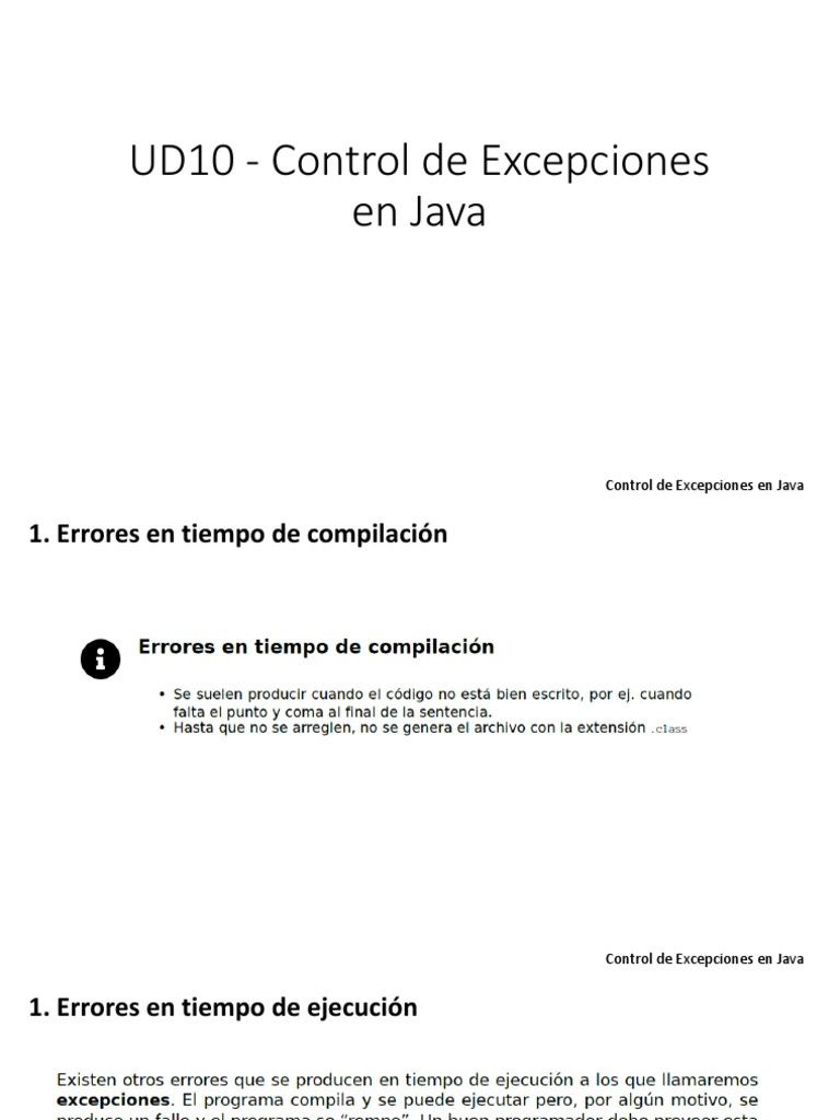 Control de Excepciones | PDF | Java (lenguaje de programación ...