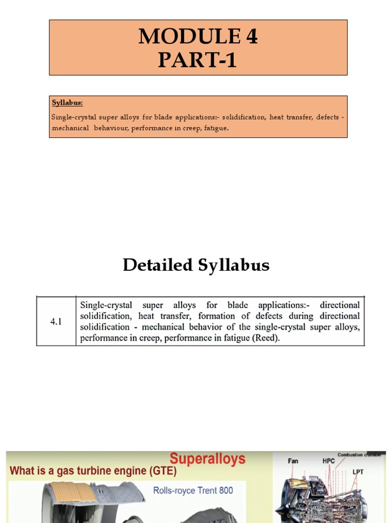 Module 4-Part-1 | PDF | Creep (Deformation) | Casting (Metalworking)