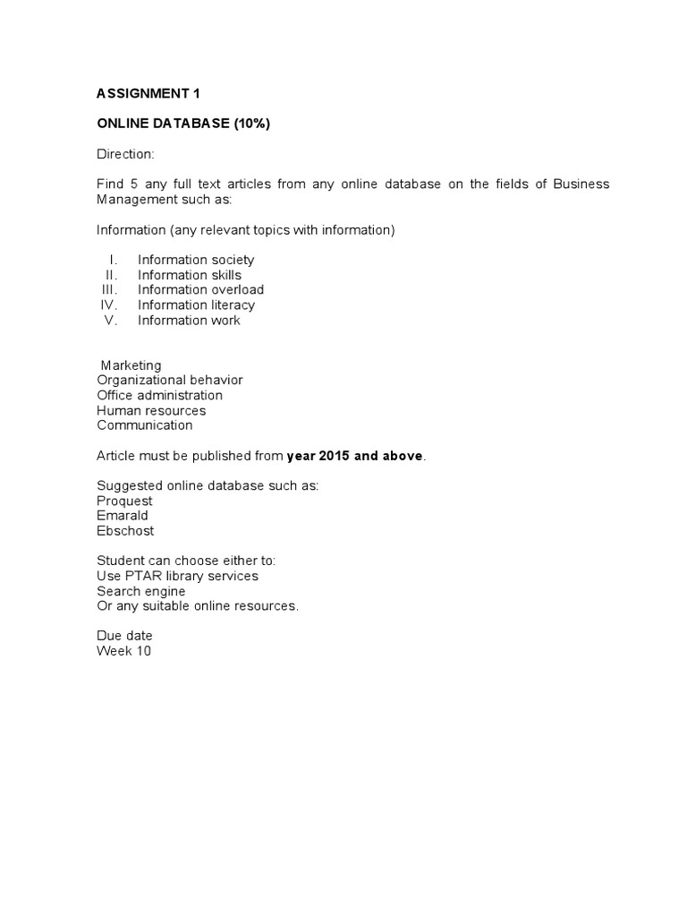 Online Database Assignment 2021 | PDF | Job Satisfaction | Self Efficacy