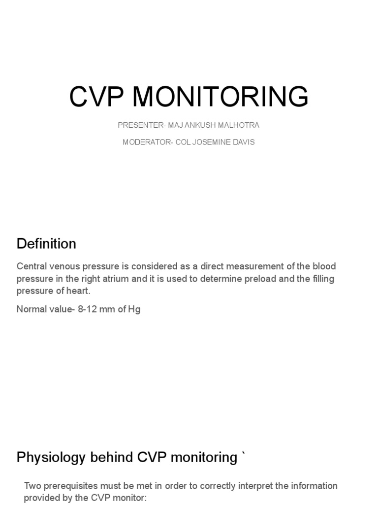 Central Venous Pressure Monitoring | PDF | Diastole | Atrium (Heart)