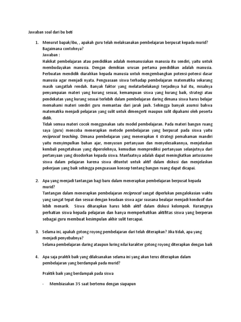 Jawaban Soal Bu Beti | PDF