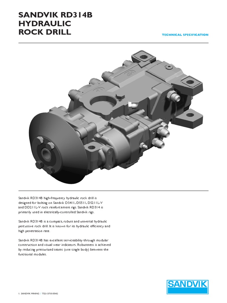 Sandvik Rd314b Ts2 137 01 Pdf Drill Electric Motor