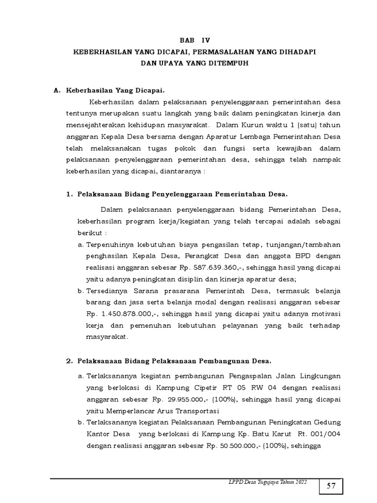 Bab Iv Keberhasilan Yang Dicapai Dan Permasalahan Dan Upaya Yang Ditempuh | PDF | Bisnis
