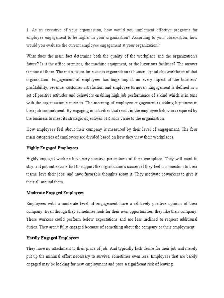 Highly Engaged Employees | PDF | Employment | Employee Retention