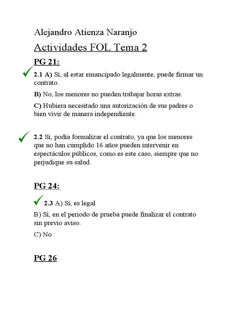 Actividades T2 FOL | PDF | Salario | Economias