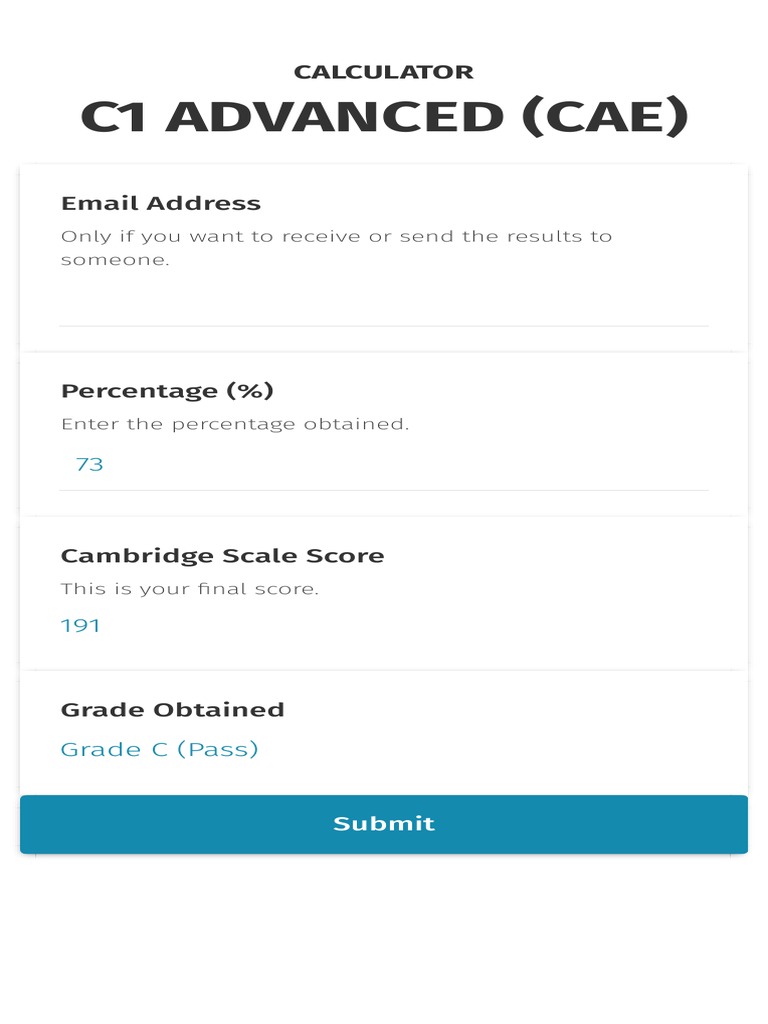 C1 Advanced Score Calculator | PDF