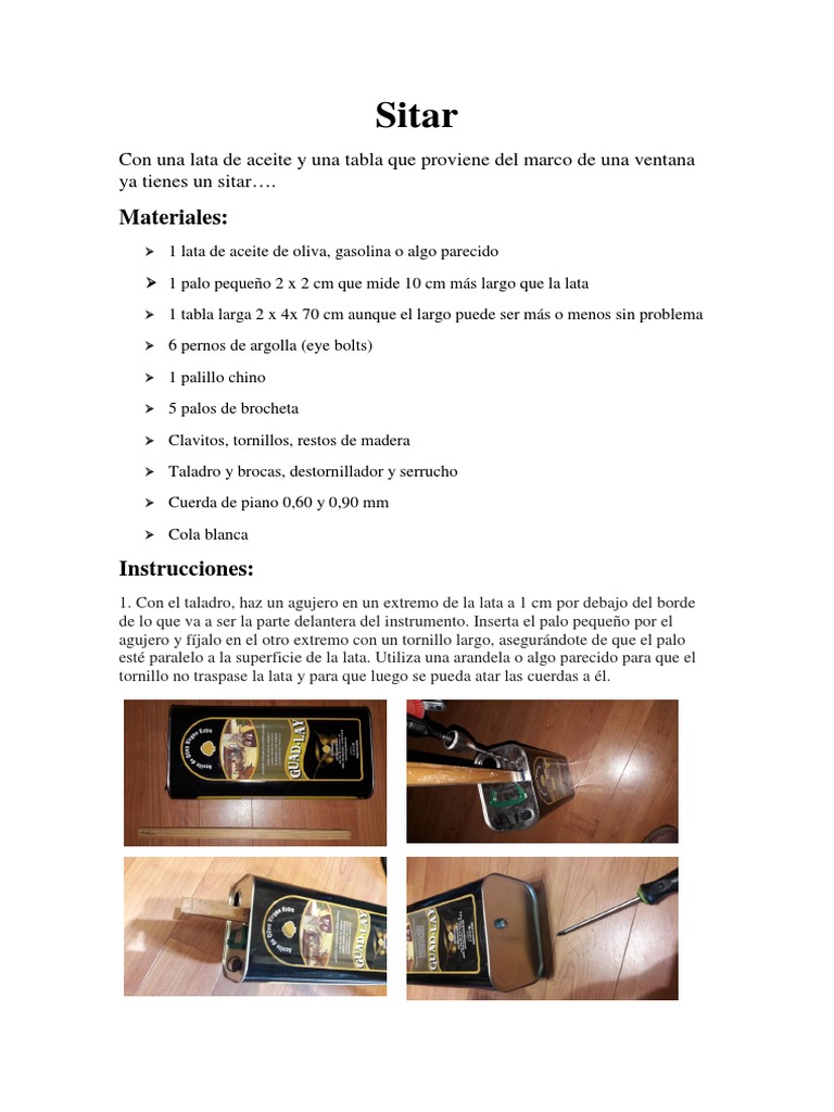 Sitar | PDF | Tornillo | Instrumentos musicales