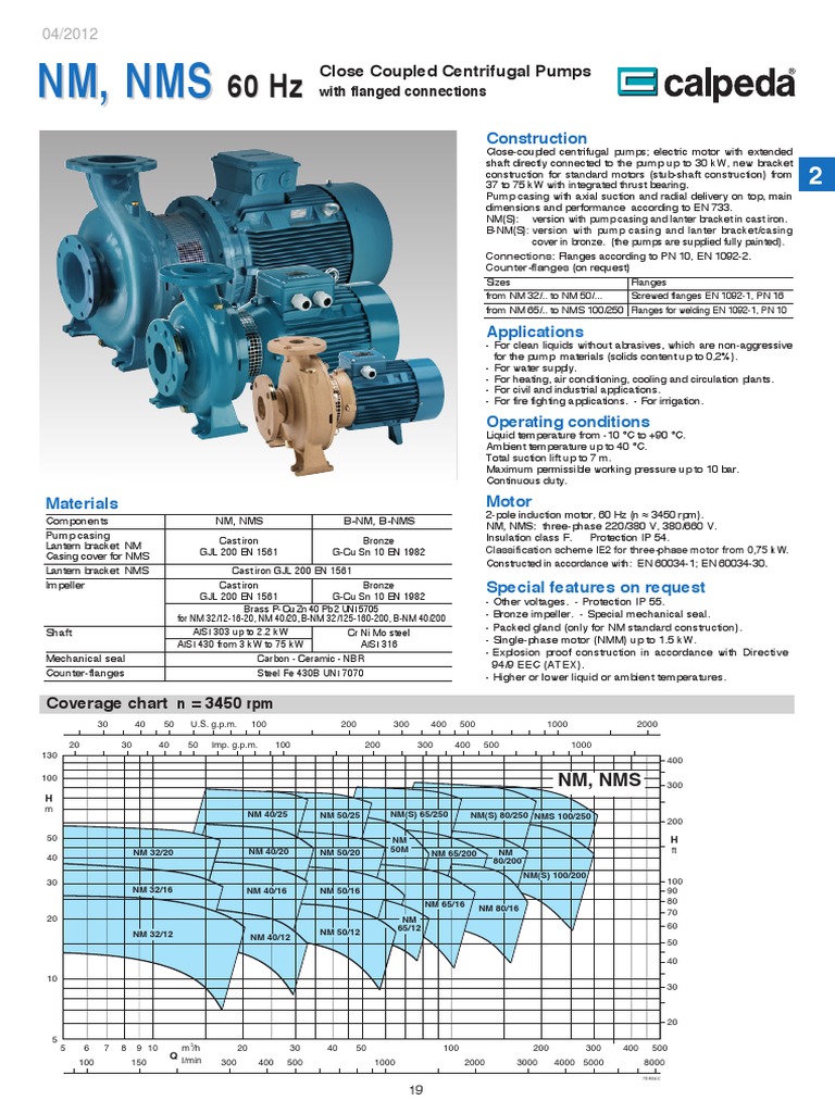 Calpeda | PDF | Pump | Electric Motor