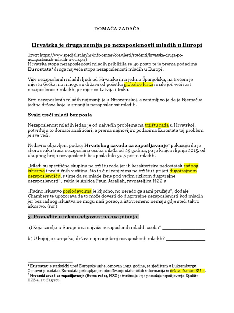 DOMAĆA ZADAĆA - Posao | PDF