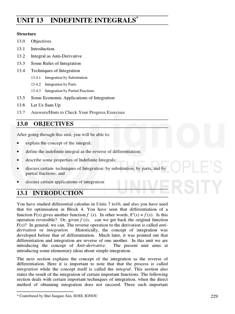 Unit 13 | PDF | Integral | Derivative