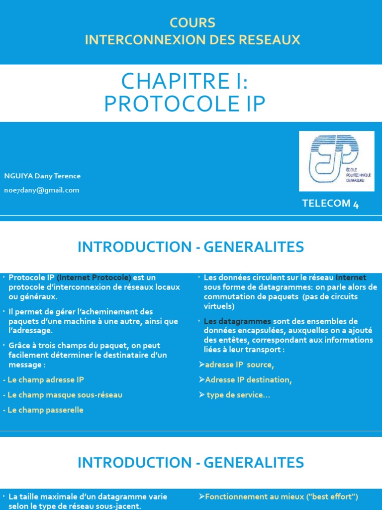 Introduction au Protocole IP | PDF | I Pv6 | Adresse IP