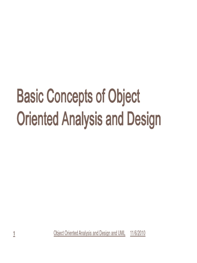 01 Object Oriented Analysis and Design - Basic Concepts | PDF | Art ...