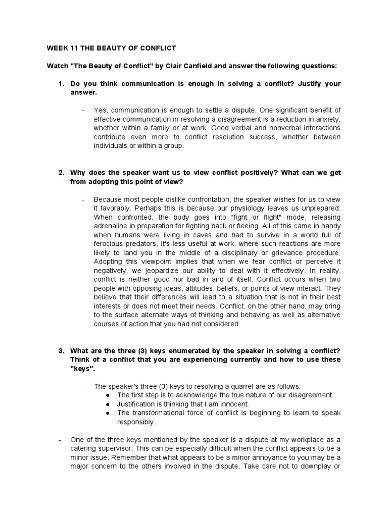 Embracing Conflict for Resolution | PDF | Fight Or Flight Response ...