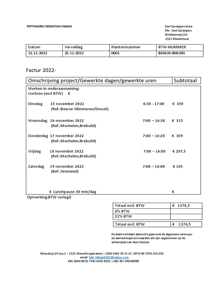 Factuur 1 Noou | PDF