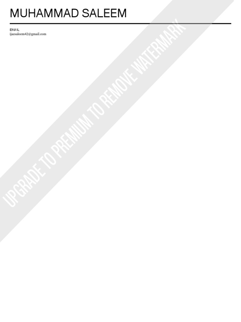 Muhammad Saleem Resume 2021-06-02 | PDF
