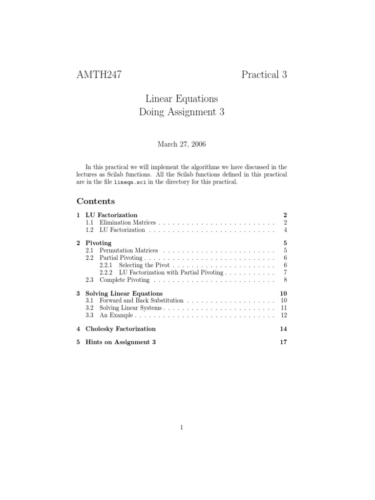 Non-Linear Equations Using Scilab | PDF | Matrix (Mathematics ...