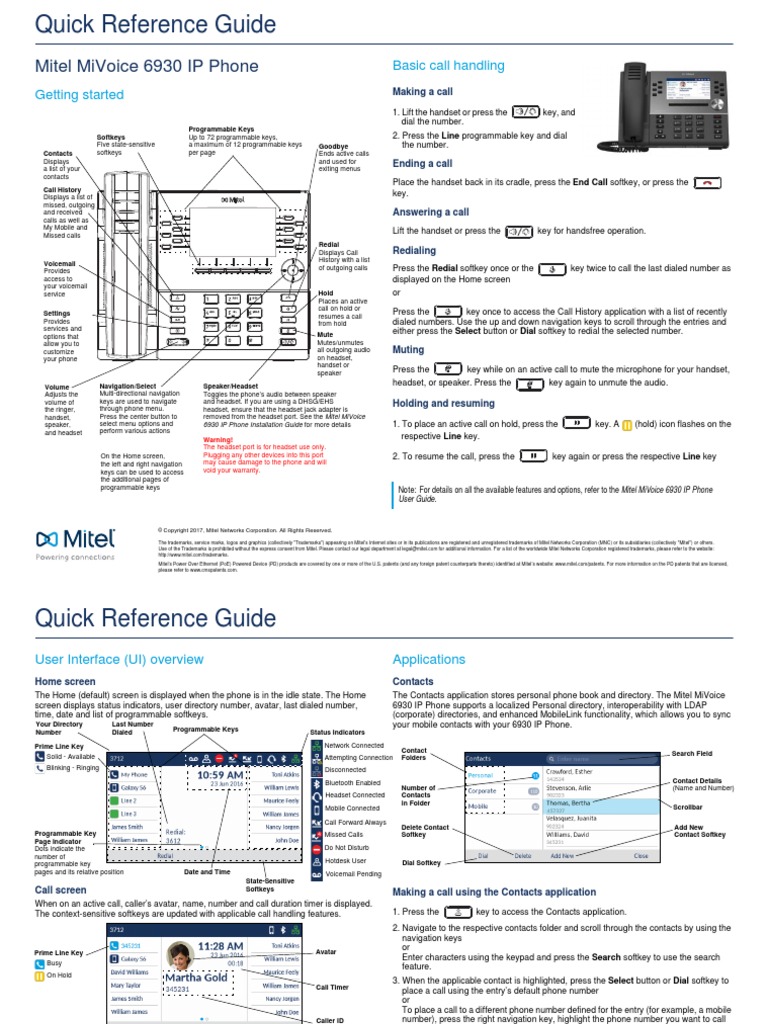Mitel MiVoice 6930 IP Phone Quick Reference Guide | PDF | Voicemail ... Mitel MiVoice 6930 IP Phone Quick Reference Guide | PDF | Voicemail ...