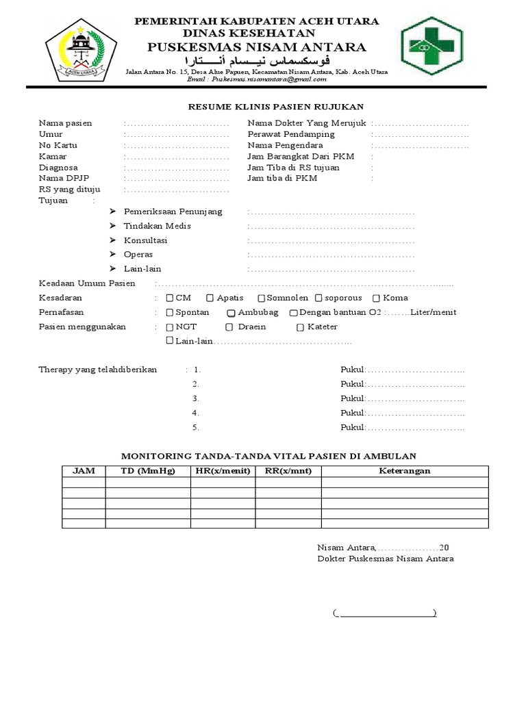 Resume Klinis Pasien Rujukan Baru | PDF