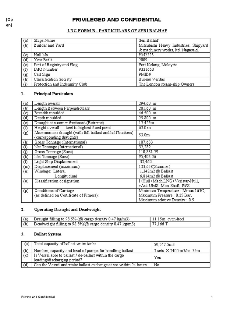 Seri Balhaf - Form B Dec 2022 | PDF | Fuel Oil | Tonnage