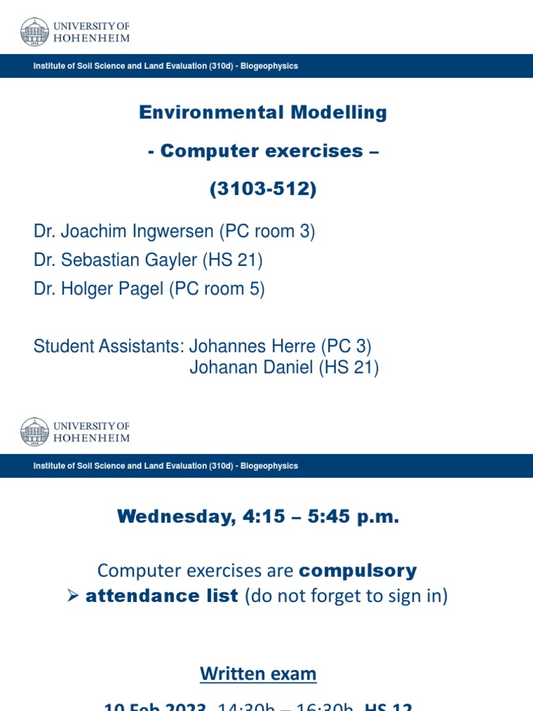 Environmental Modelling | PDF | Equations | Applied Mathematics