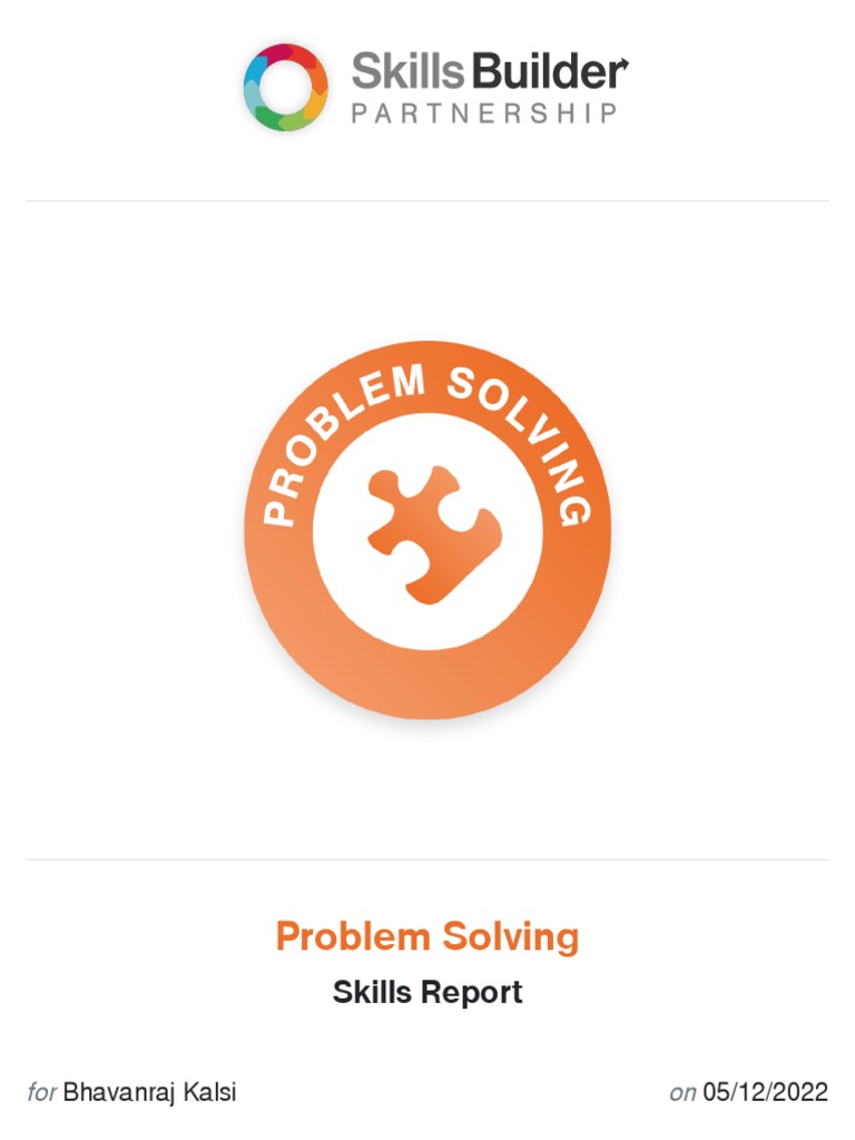 Problem Solving Skills Report Pdf Behavioural Sciences Neuroscience