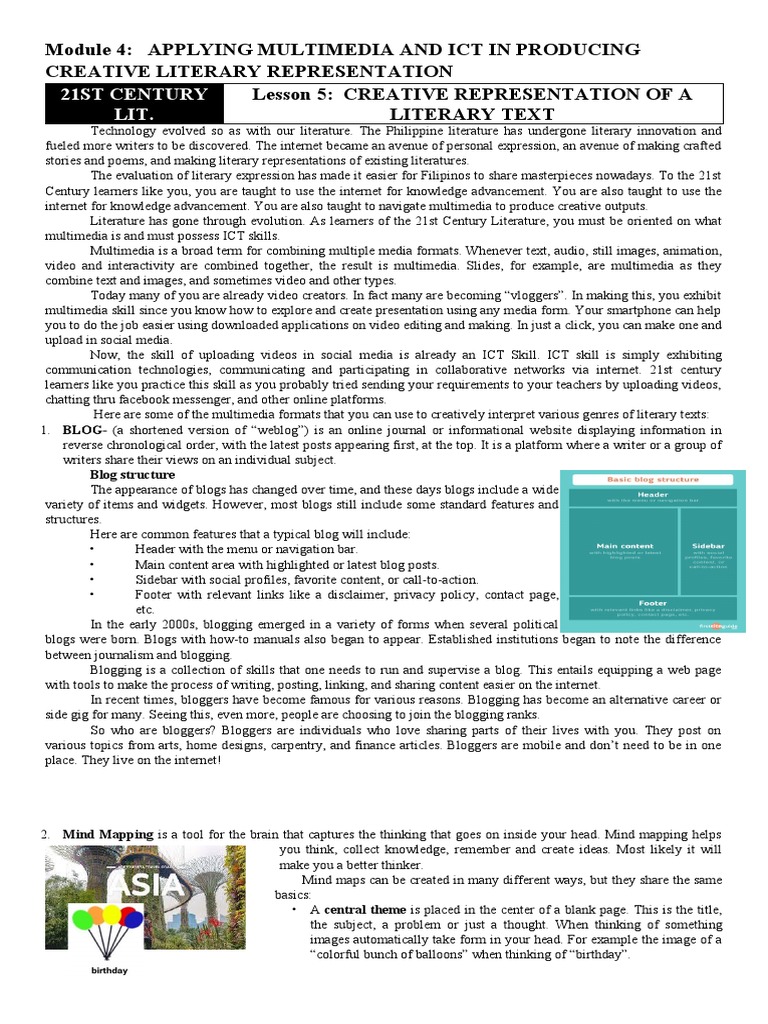 Creative Multimedia Representations of Literature: Blogging, Mind ...