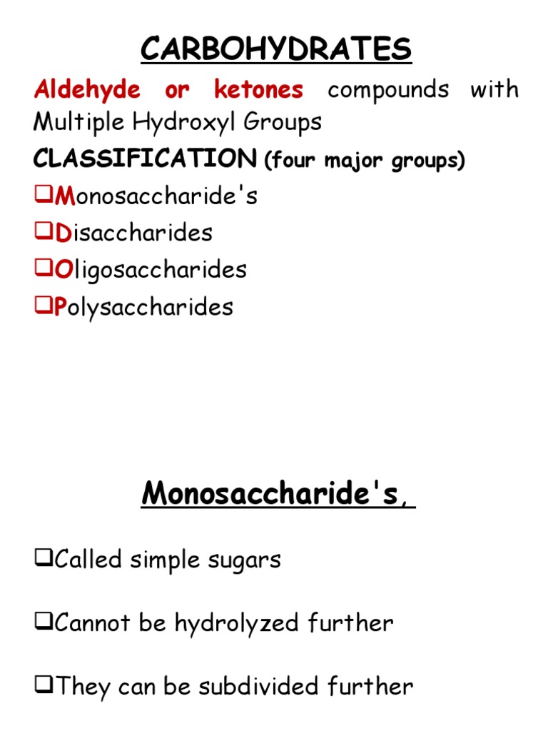 Classification of Carbohydrates | PDF