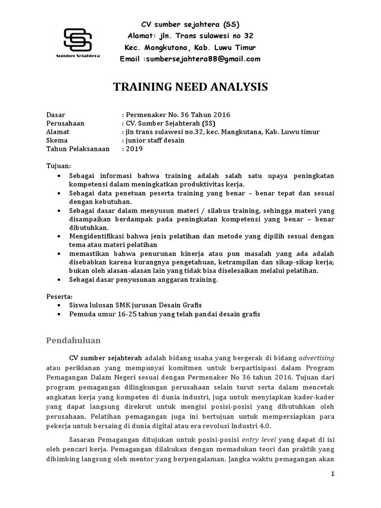 1.training Needs Analysis (TNA) Indra | PDF