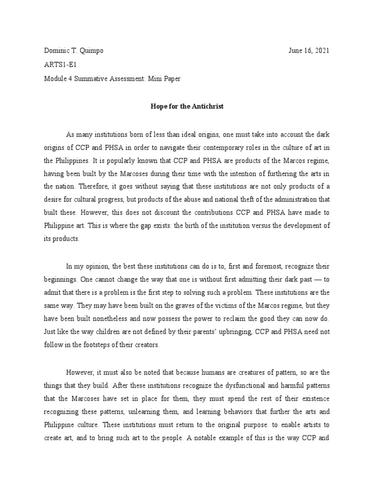 Module 4 Assessment Critical Paper | PDF