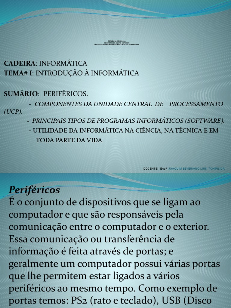 Aula 2, Ispocab 2018 | PDF | Microprocessador | BIOS