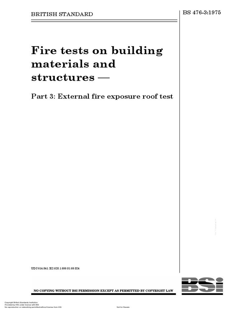 BS 476-3-1975 - Fire Test On Building Materials & Structures - Part 3 ...